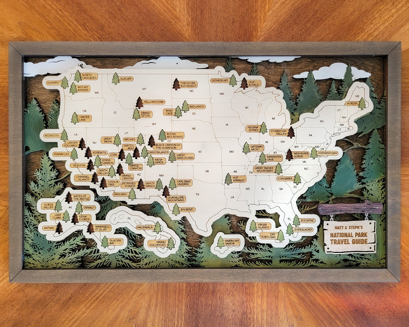 National Parks Travel Maps – Bald and Bearded Designs